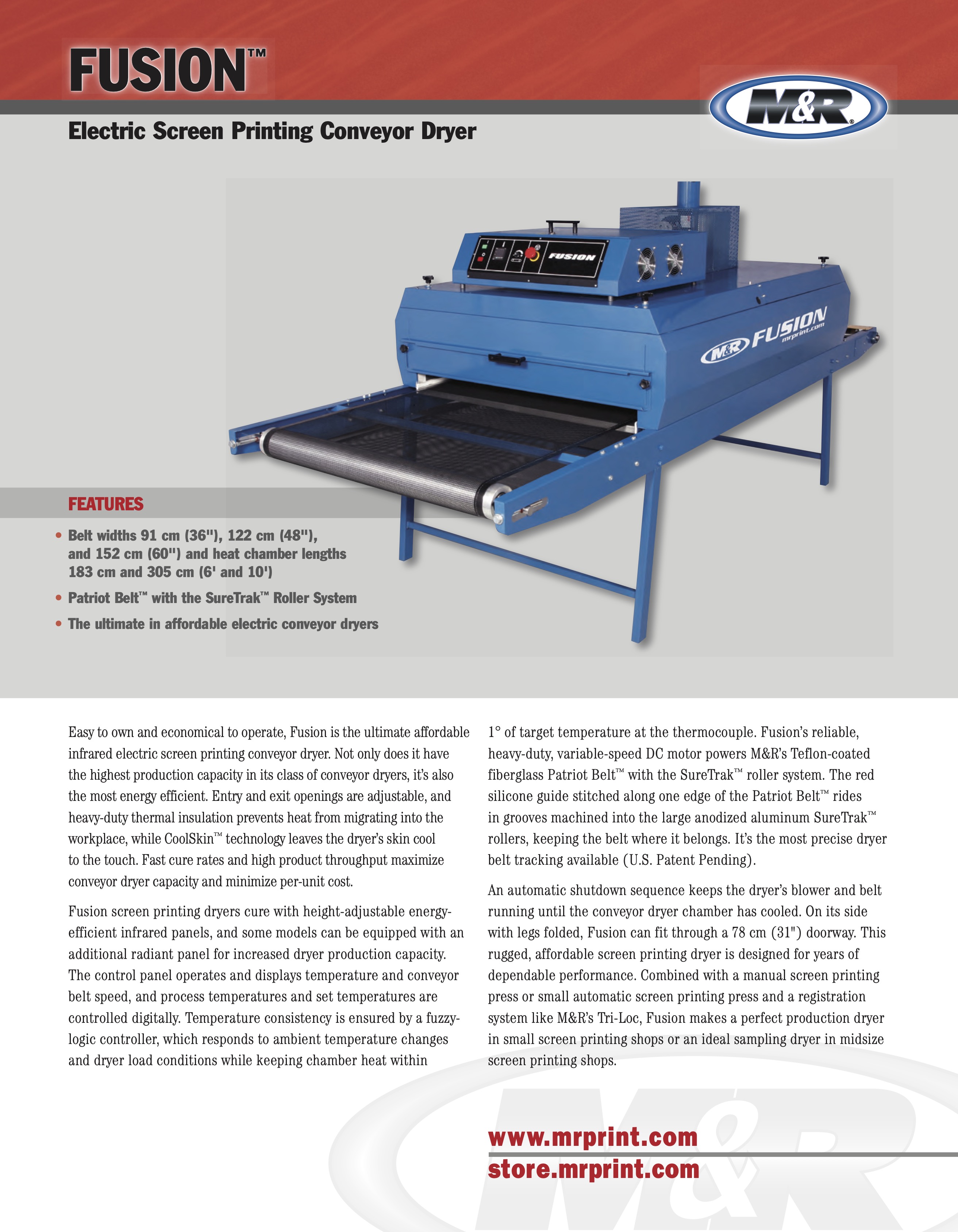 M&R Fusion Electric Screen Printing Conveyor Dryer at Harry Carey blog
